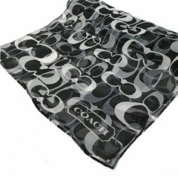 Coach | Accessories | Coach Signature Print Silk Square Scarf | Poshmark